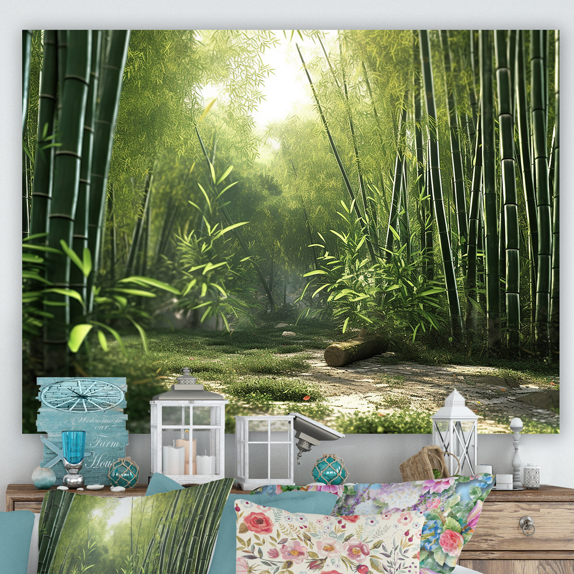 Design Art Dynamic Light Bamboo Grove I - Bamboo Canvas Print_106667 | Wayfair